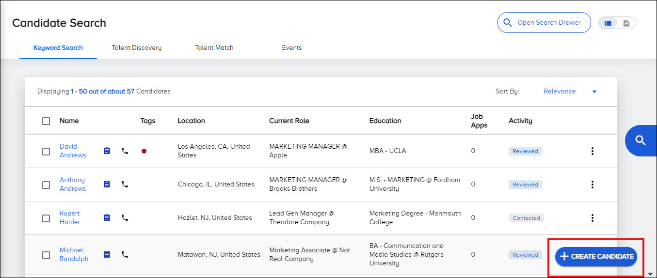 Adding Candidates in iCIMS Candidate Relationship Management