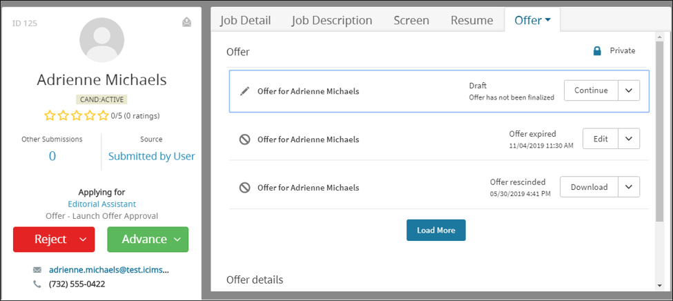 Creating and Sending Offers in iCIMS Offer Management