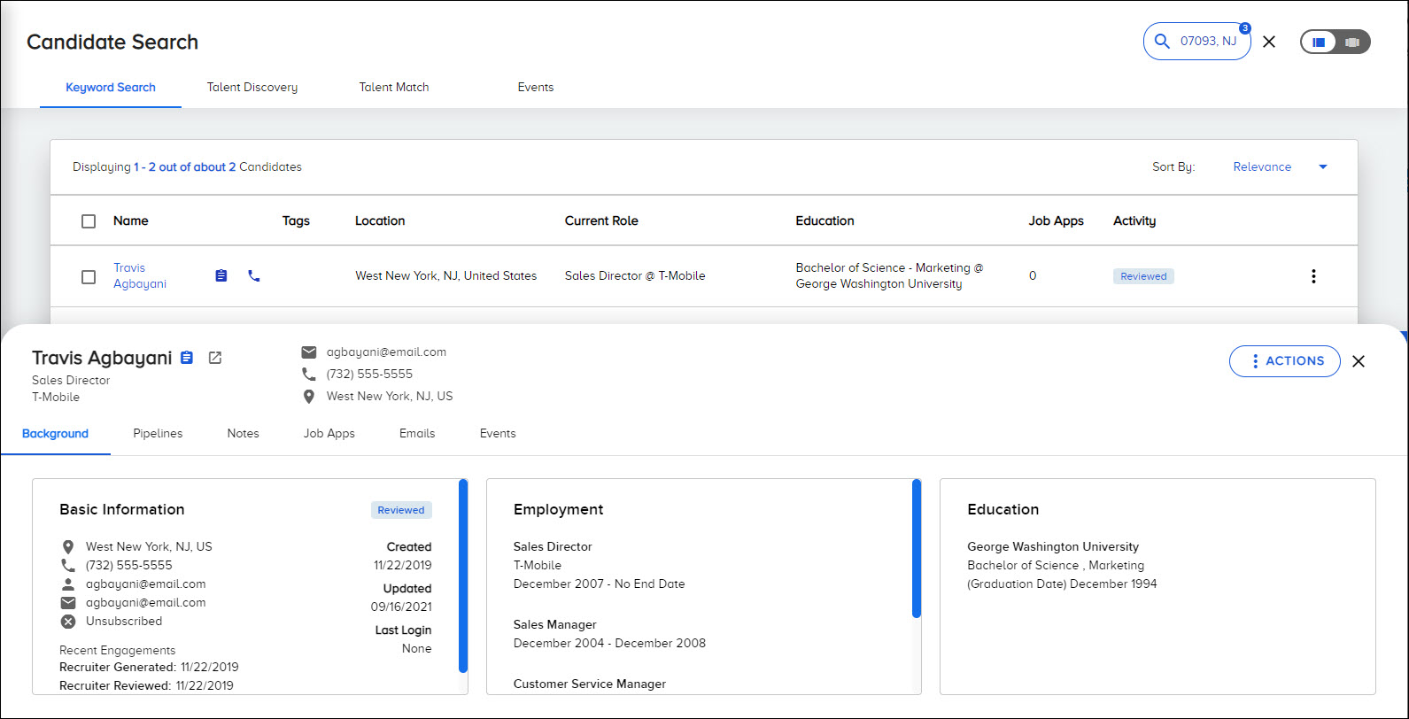 Viewing Profiles and Taking Action on Candidates in iCIMS Candidate ...