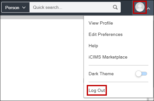 Logging In and Out of iCIMS' Applicant Tracking